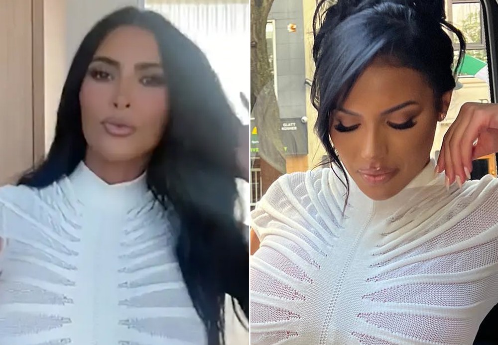 Kim Kardashian e 'sósia', também ex de Kanye West, usam looks iguais em ...