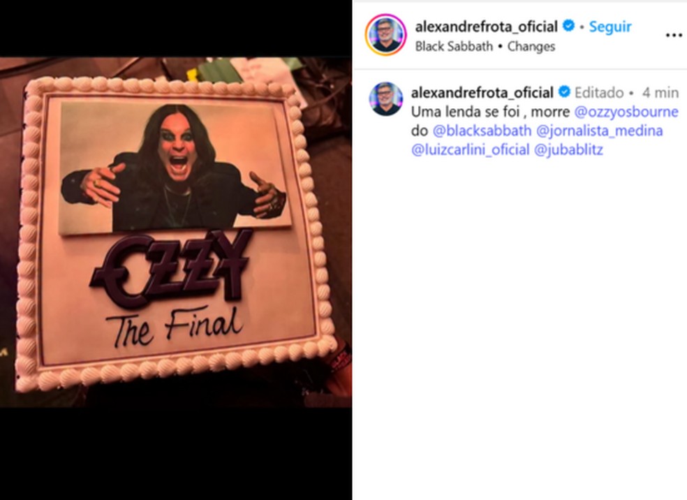 Famosos lamentam a morte de Ozzy Osbourne