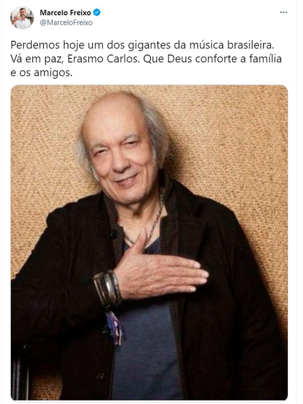 Famosos lamentam morte de Erasmo Carlos