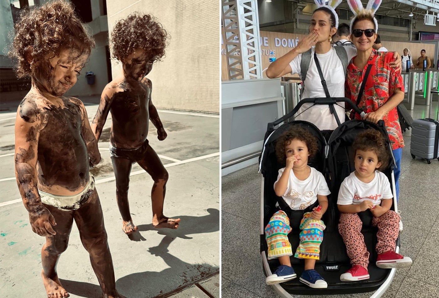 Nanda Costa mostra farra ao tentar quadro com marcas dos pés das gêmeas ...