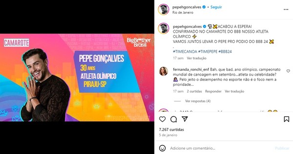 Atleta influencer, canoísta Pepê Gonçalves busca engajamento além das ...
