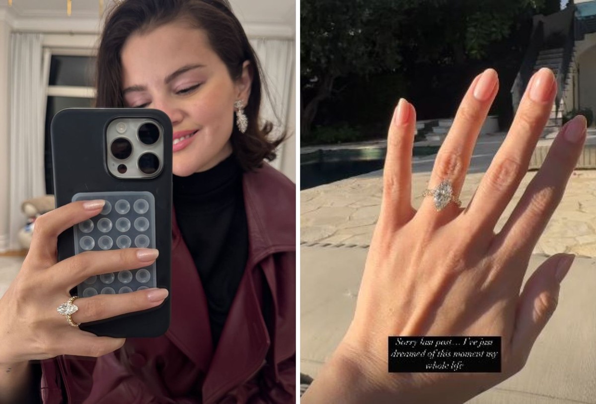 Selena Gomez exibe aliança de casamento avaliada em quase R$ 6 milhões ...