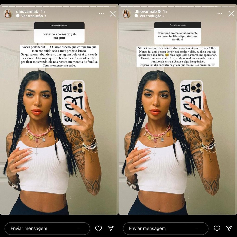 Fã pede que Dhiovanna Barbosa mostre Gabigol e ela rebate