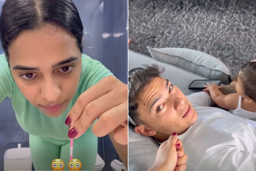 Mirella Santos mostra reação do marido após teste de gravidez