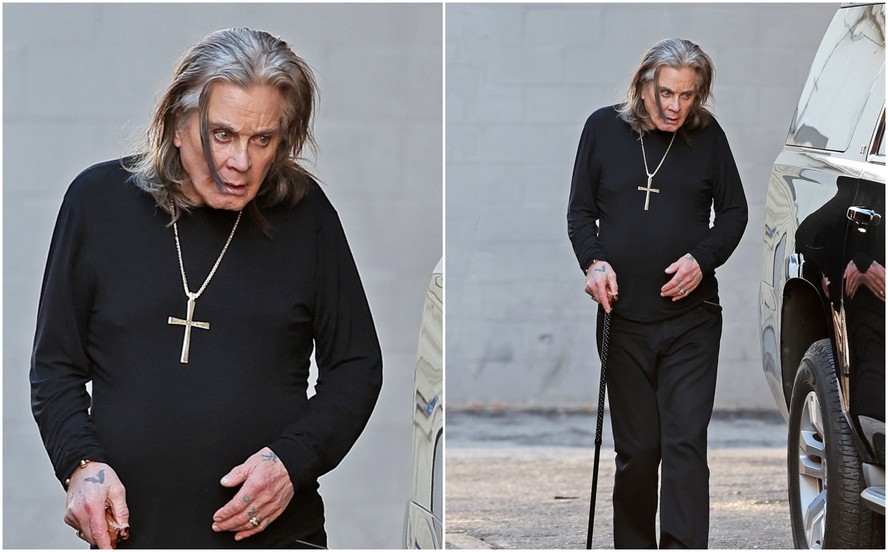 Aos 74, Ozzy Osbourne é clicado de bengala após cirurgia na coluna