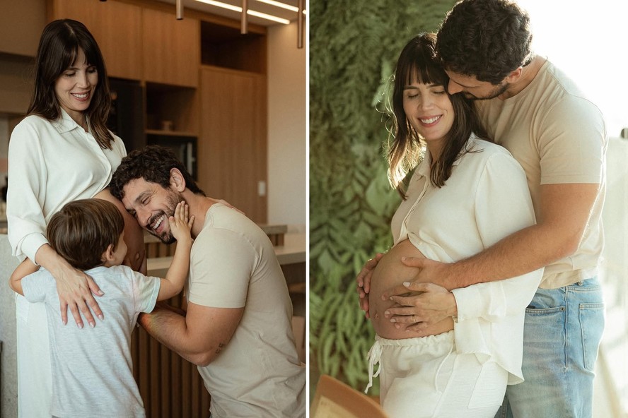 Grávida, Pérola Faria ganha carinho do marido e do filho: 'Contagem ...