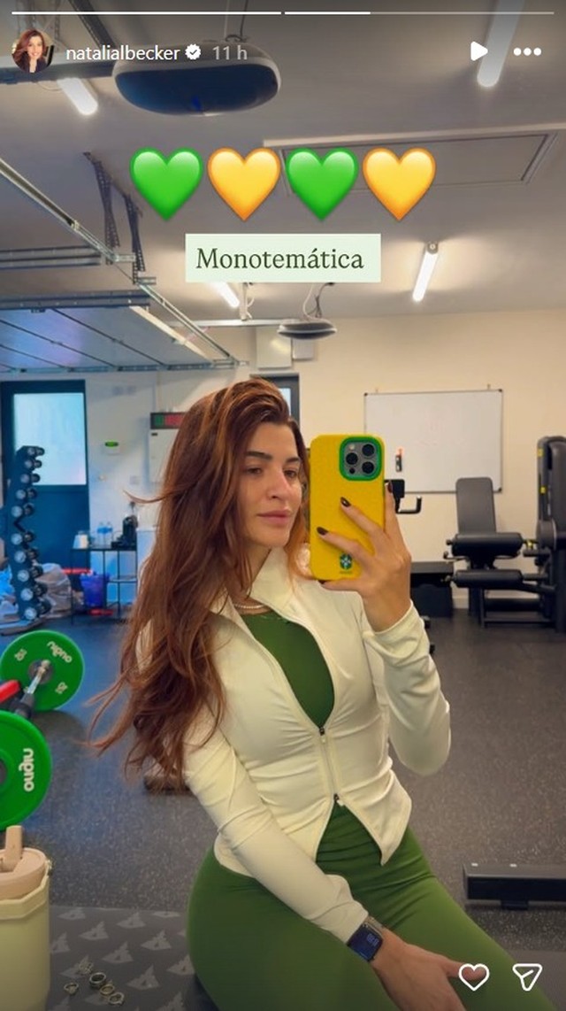 Esposa do goleiro Alisson faz treinão temático com as cores do Brasil ...