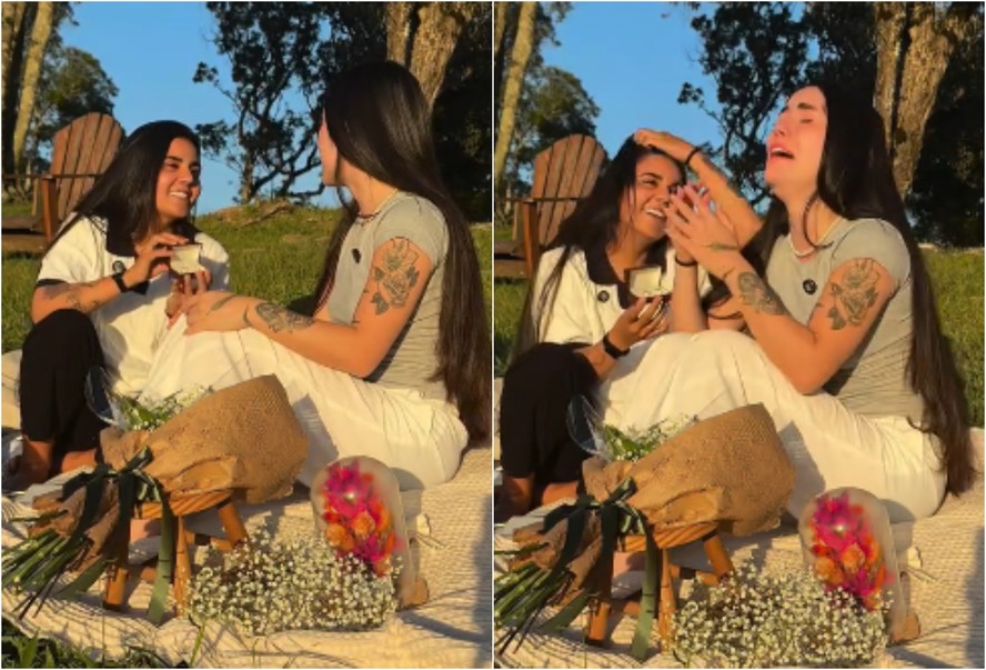 Yasmin Santos pede Maria Venture em casamento: 'Você é minha maior certeza'