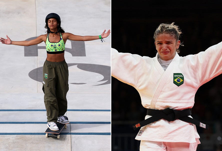 Olimpíadas: brasileiros vibram com bronzes de Rayssa Leal e Larissa Pimenta