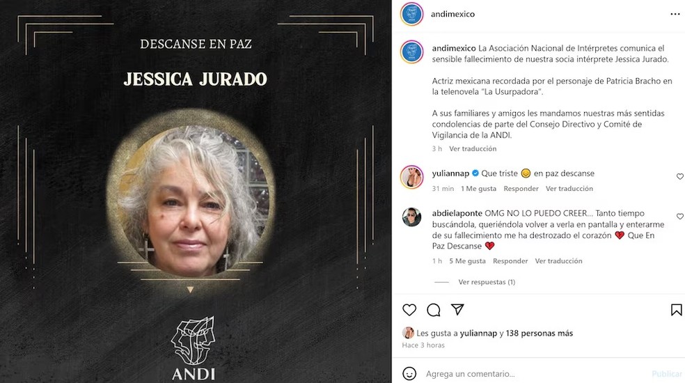Atriz de 'A Usurpadora' morre aos 56 anos