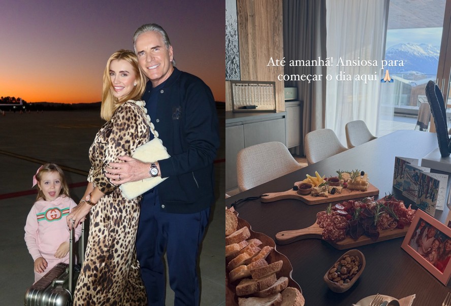Roberto Justus e Ana Paula Siebert se hospedam em resort de esqui com ...