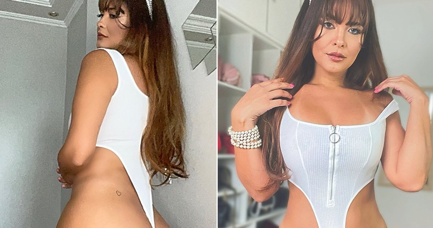 Geisy Arruda usa body fio-dental e cavadíssimo em ensaio sensual; vídeo