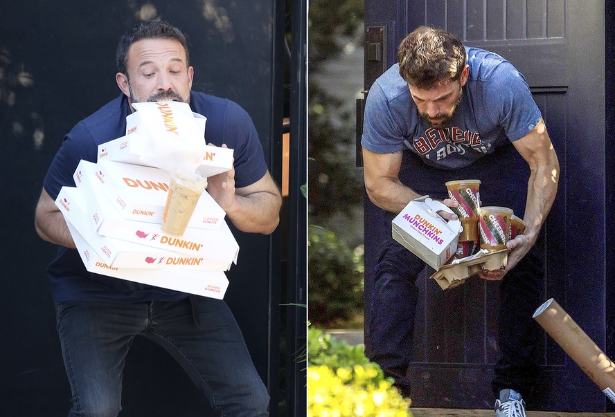 Ben Affleck recria meme viral de 2020 em que aparece derrubando donuts