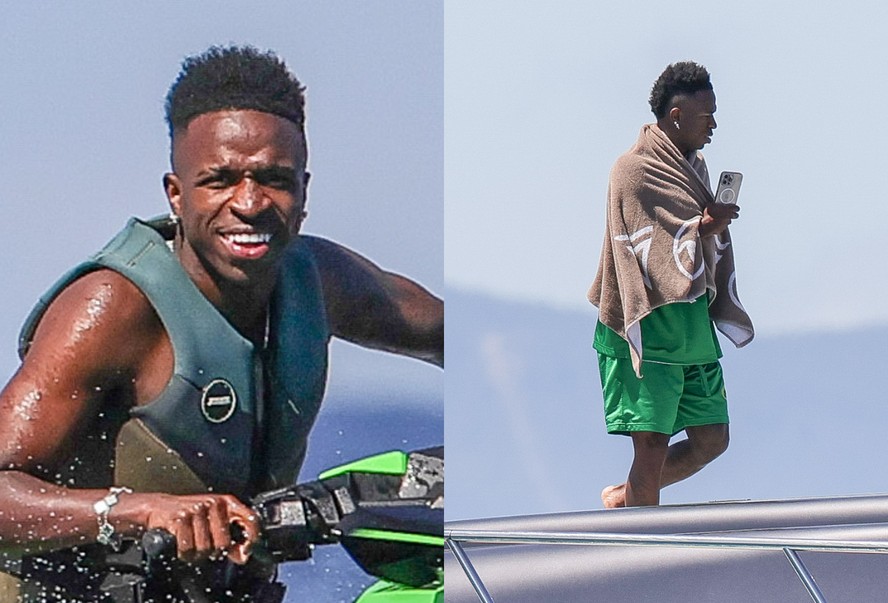 Vini Jr. curte iate de luxo e passeia de moto aquática em Ibiza; fotos