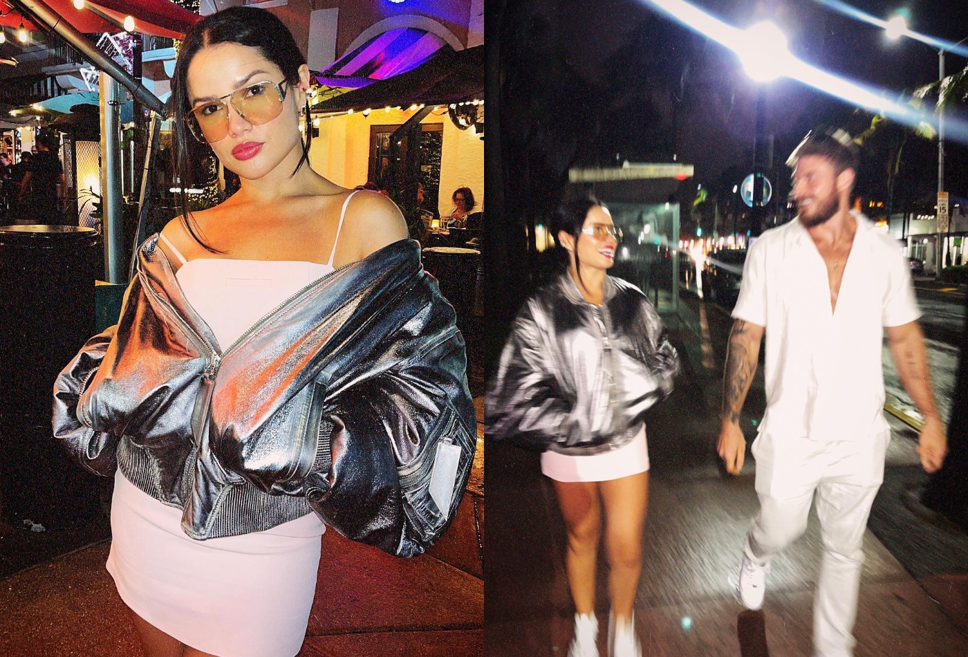 Juliette investe em look glamoroso para encontro com o namorado