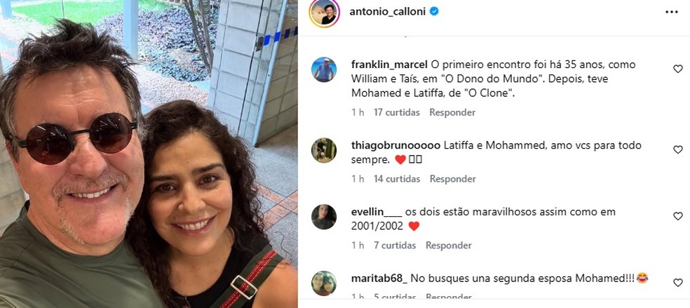 Antonio Calloni reencontra Letícia Sabatella e web brinca: 'Não busque ...