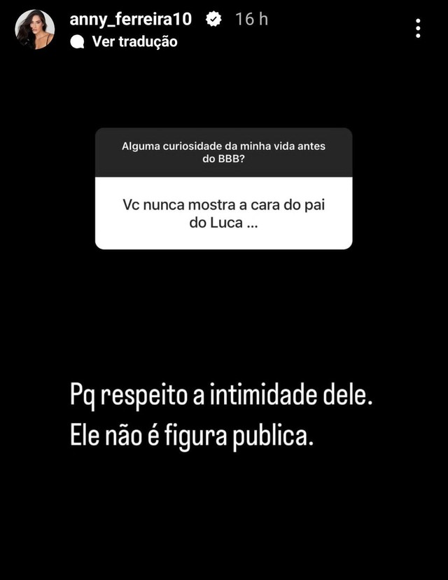 Anny explica por que evita postar fotos do pai do filho e diz que ele é ...