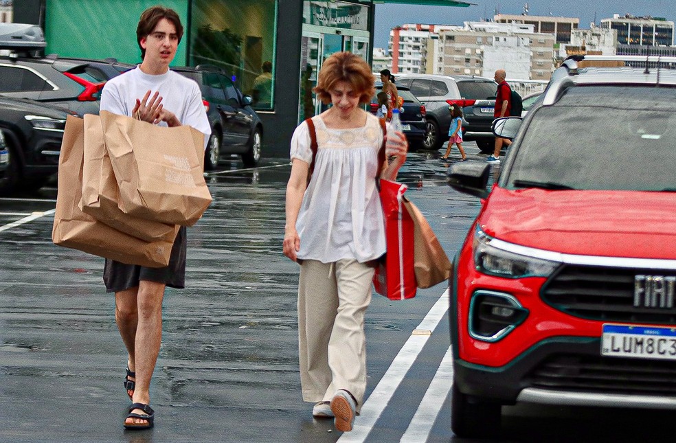 Fernanda Torres faz rara aparição com o filho caçula ao fazer compras ...