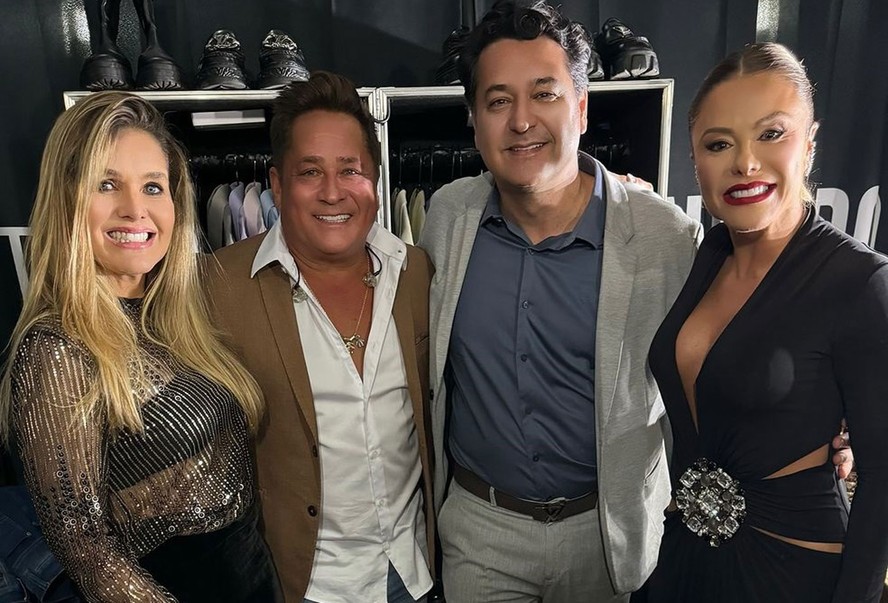 Viúva de Leandro vai com o atual marido a show de Leonardo