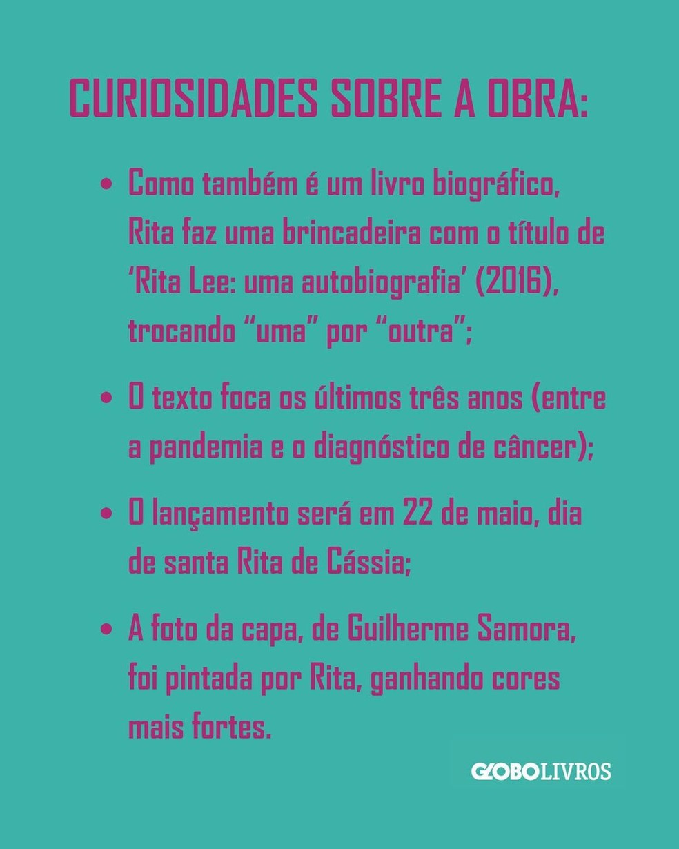 Rita Lee anuncia nova autobiografia na qual falará de câncer de pulmão e tratamento
