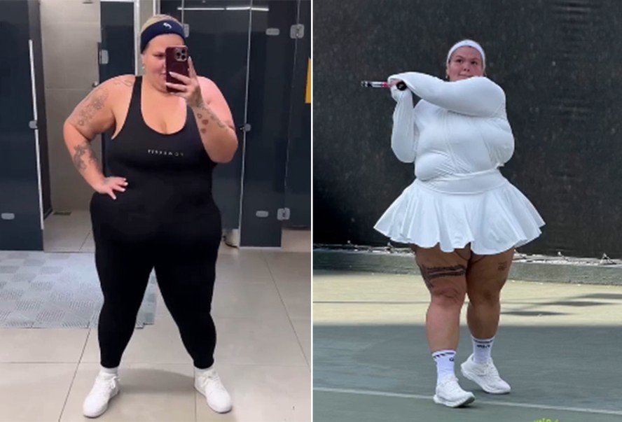 Após perder 52 kg, Thais Carla encara academia e aulas: 'Malhar esse corpo gostoso'; vídeos