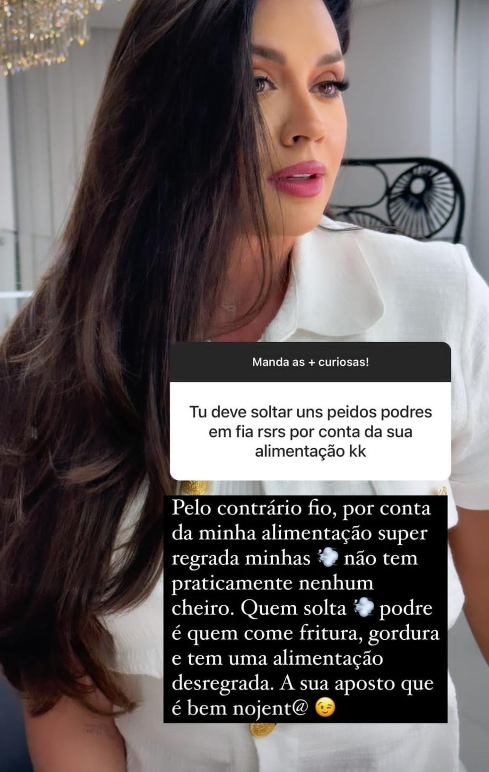 Juju Salimeni comenta rumor de gases fedidos por causa de alimentação ...