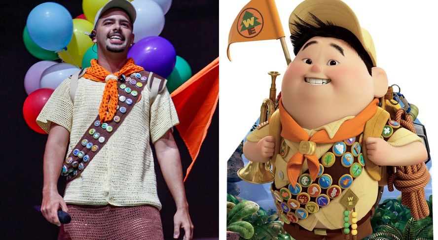 Pedro Sampaio se fantasia de personagem de 'Up: Altas Aventuras' para show no RJ