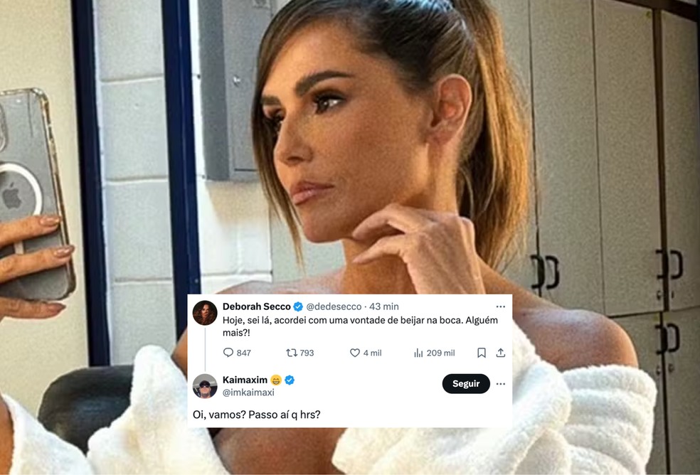Tá solteira! Internautas reagem à vontade de Deborah Secco beijar na boca