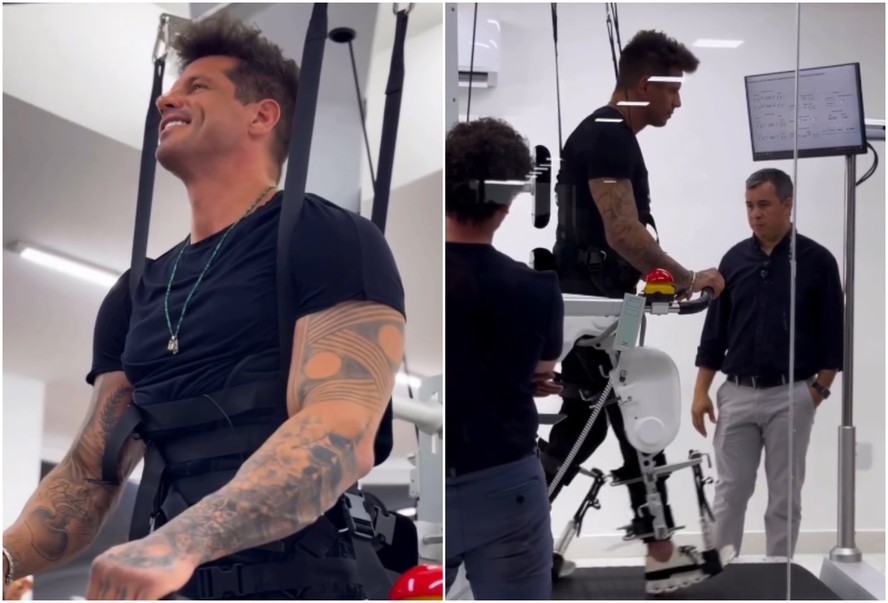 Após 14 anos, Fernando Fernandes caminha com ajuda de equipamento ...