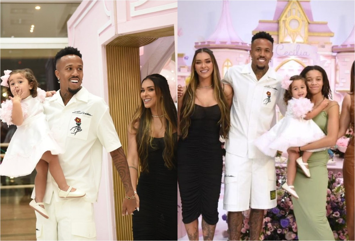 Eder Militão posa com a esposa em novas fotos do aniversário de Cecília ...