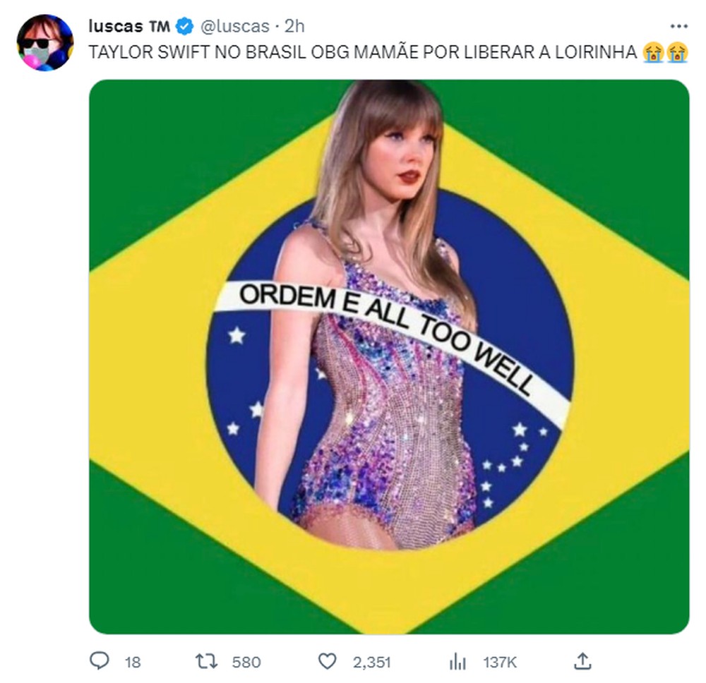 Fãs brasileiros reagem ao anúncio do show de Taylor Swift no Brasil; veja memes