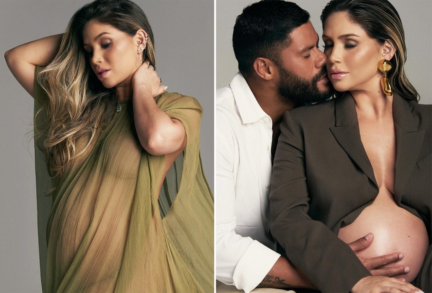 Grávida, Camila Ângelo arrasa em ensaio com Hulk e a filha mais velha