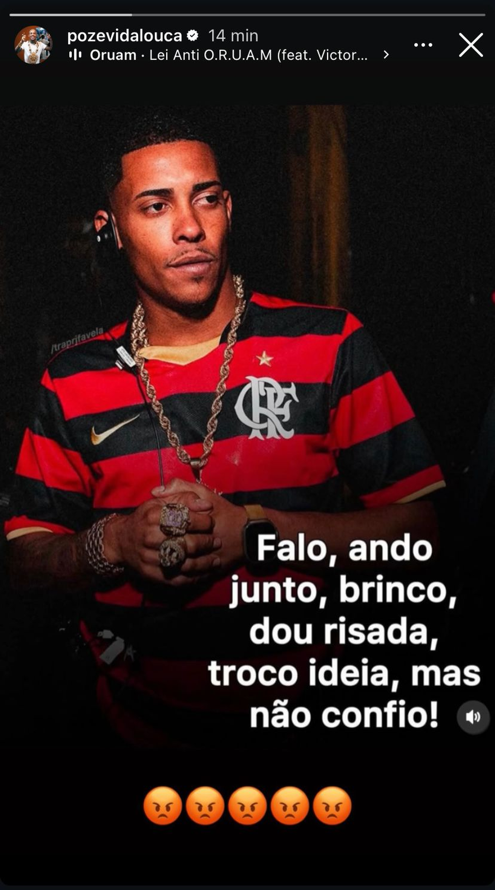 Indireta? MC Poze dispara após prisão de Oruam: 'Falo, ando junto, mas ...