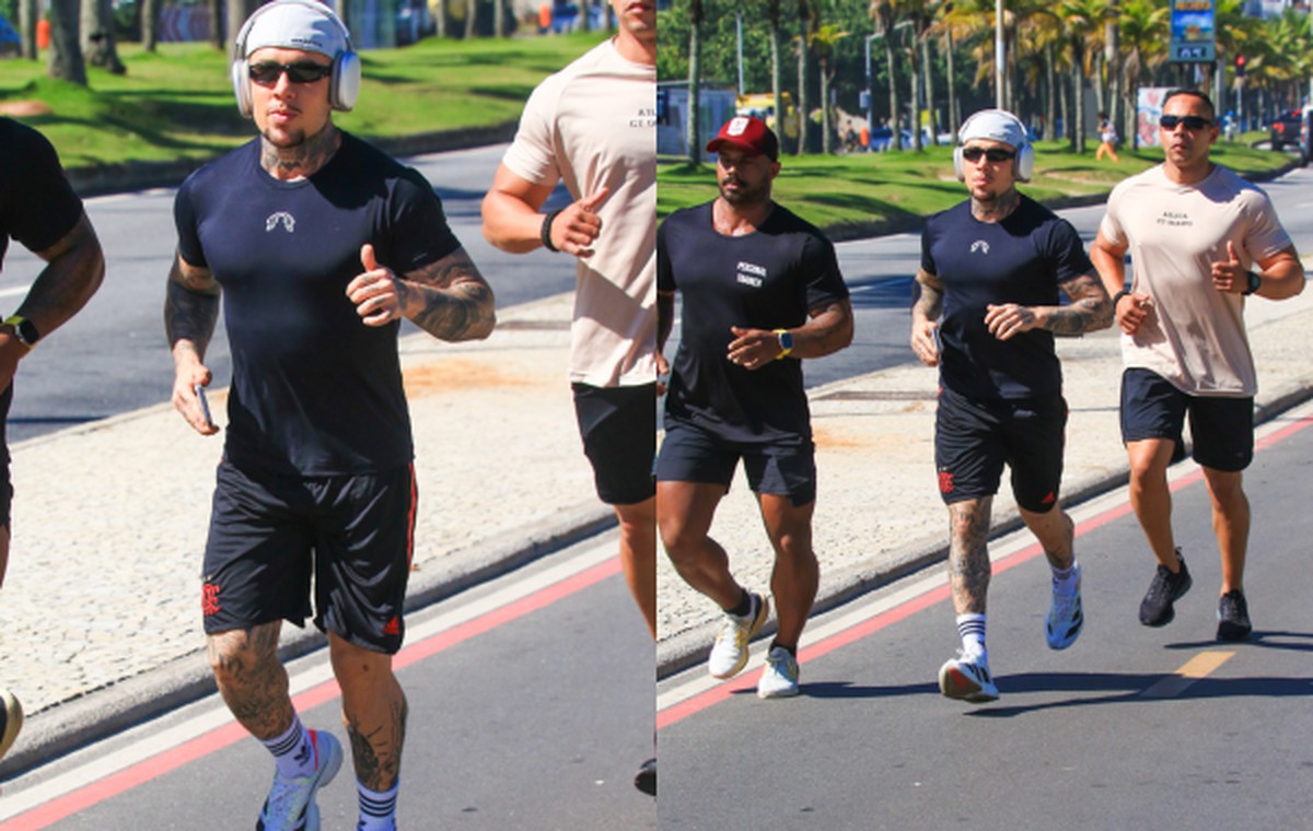 MC Daniel corre na orla da Barra na companhia de seu personal trainer ...