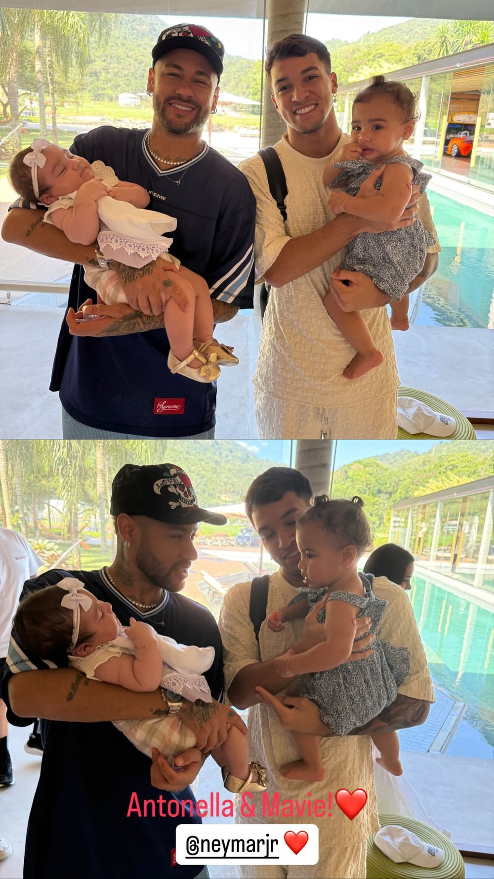 Neymar e Marcos Leonardo, do Al-Hilal, posam com as filhas Mavie e ...