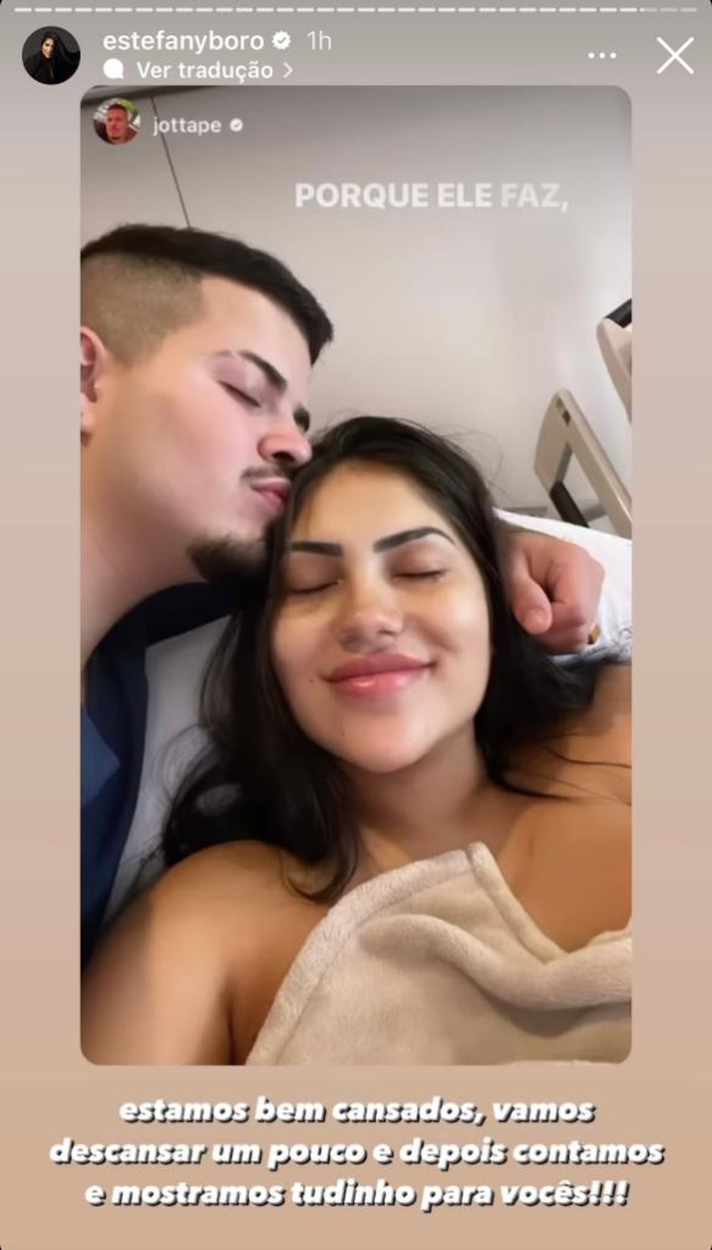 Nasce Athena, primeira filha de MC JottaPê e Estefany Boro