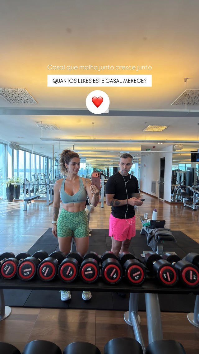 Kely Key ostenta tanquinho em treino com o marido: 'Malha junto, cresce ...