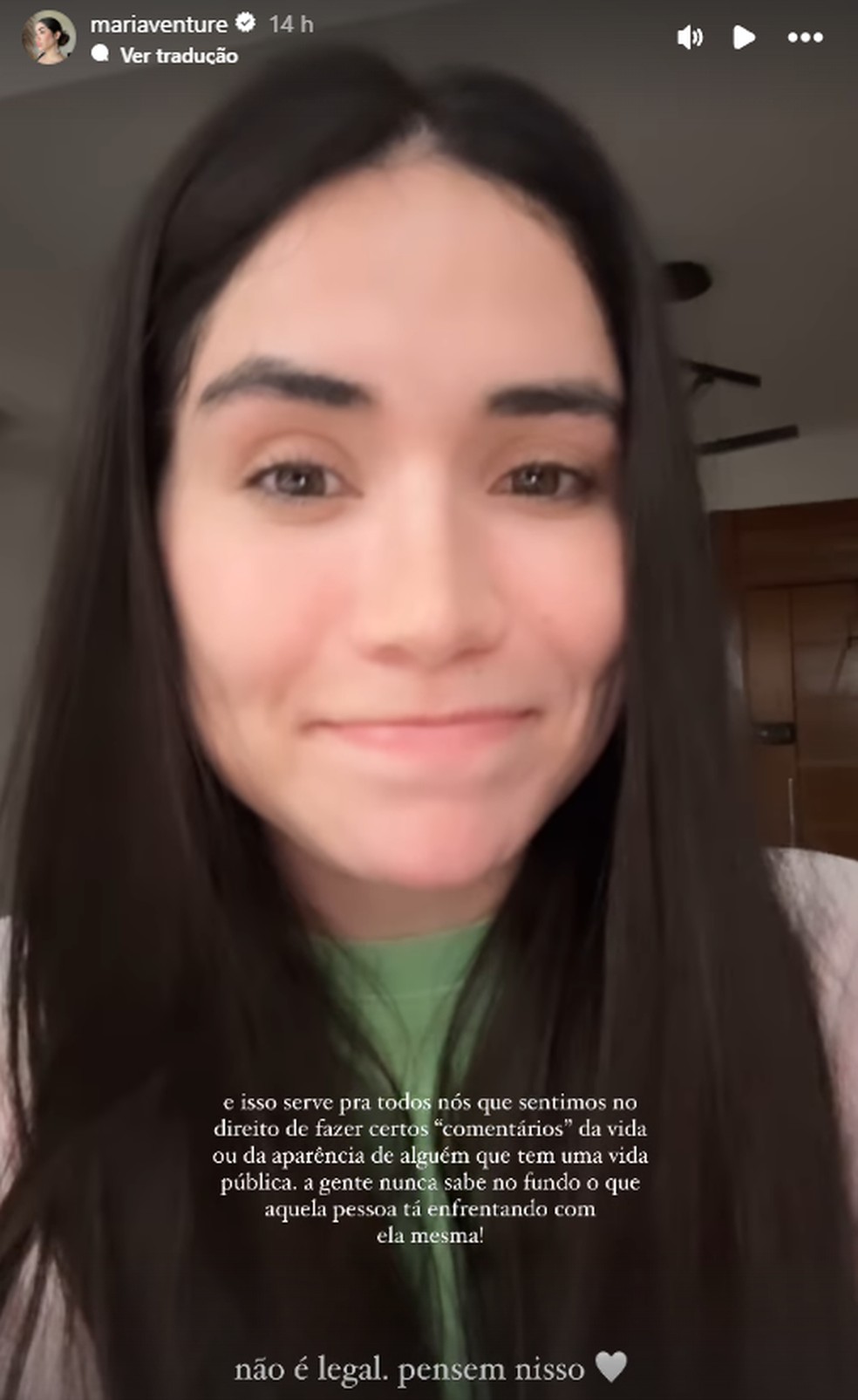 Influencer Maria Venture rebate comentário após revelar que engordou 6 kg