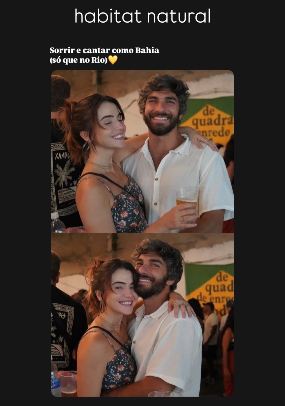 Hugo Moura posa coladinho com a namorada, Maria Clara Senra