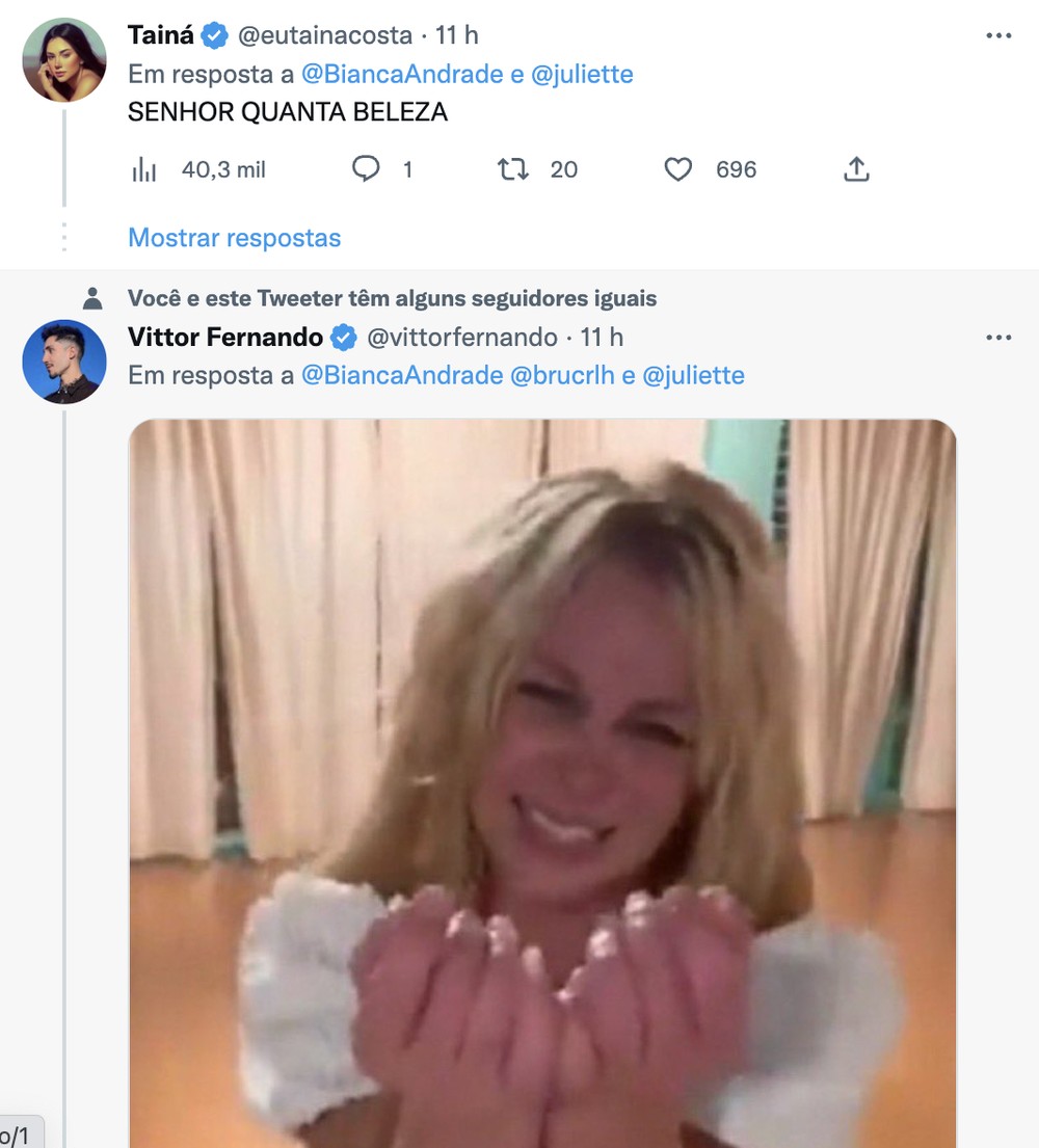 Bianca Andrade chama Juliette de 'esposa', e web shippa: 'Se deem uma ...