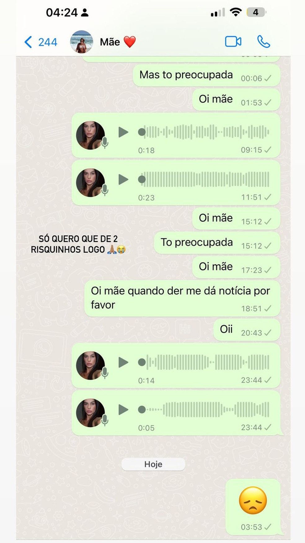 Bárbara Labres, que está sem notícias dos pais, moradores do RS, há ...