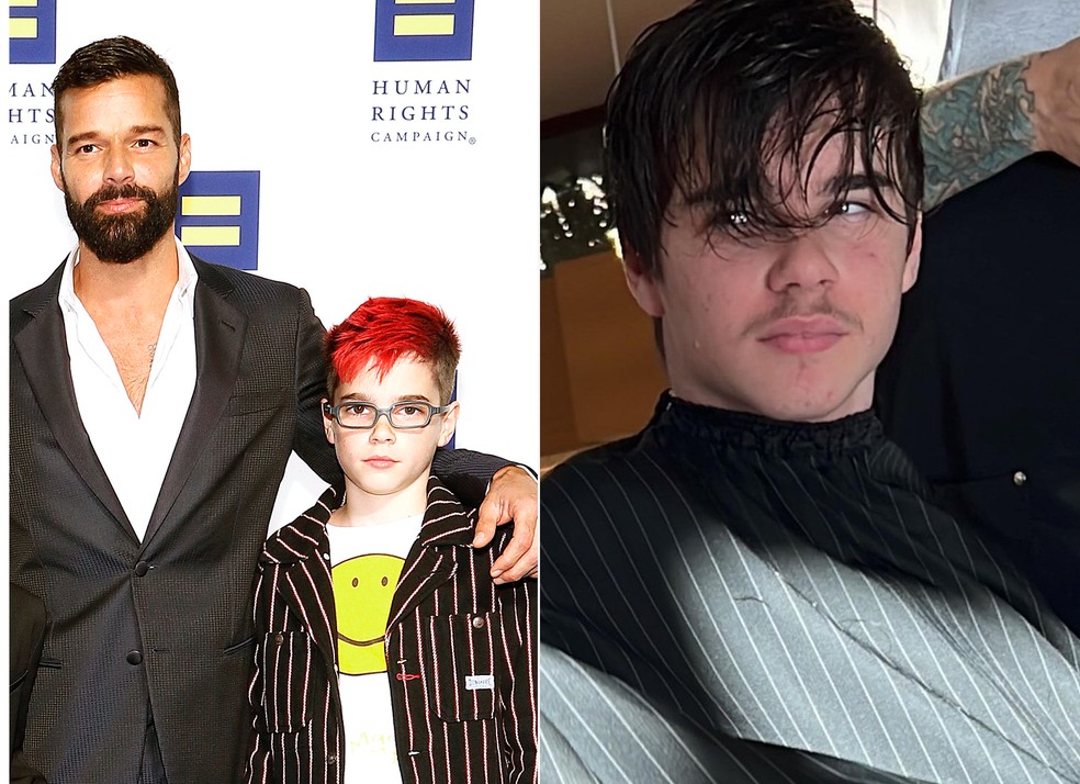 Ricky Martin choca fãs ao mostrar filho mais velho com 'bigodinho' aos ...