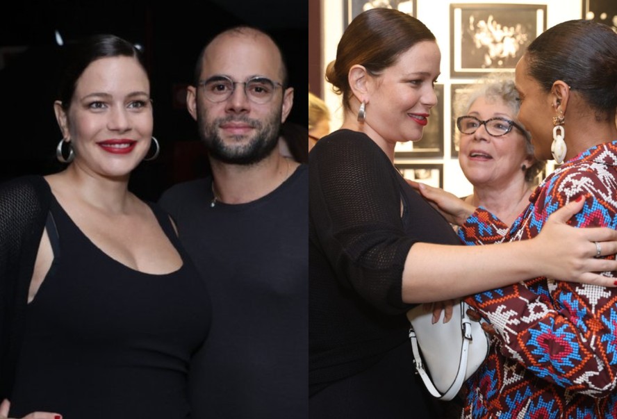 Grávida, Leandra Leal usa vestido preto que ressalta sua barriguinha da ...