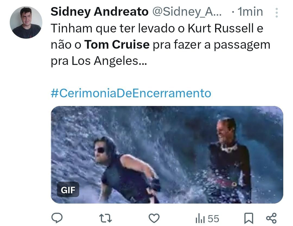 Salto de rapel de Tom Cruise na cerimônia de encerramento viraliza na web