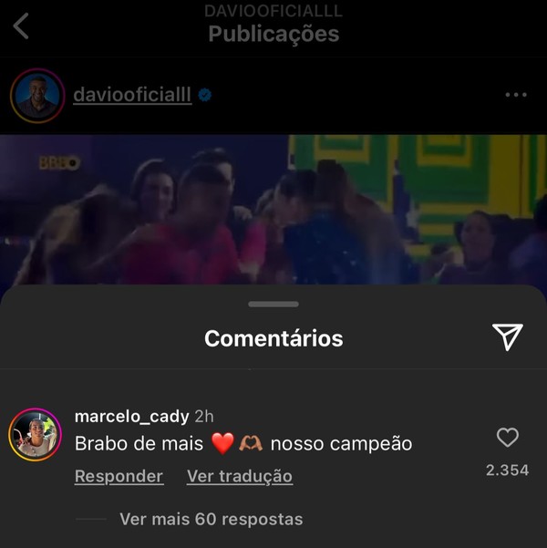 Depois de Ivete Sangalo, Marcelo Cady também declara torcida para Davi ...