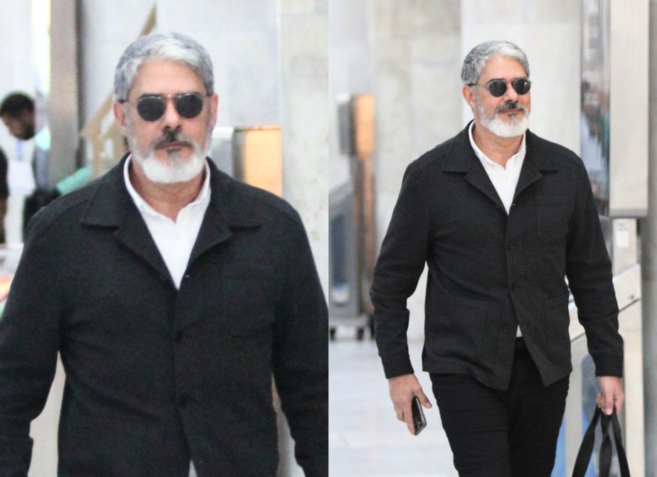 Simpático, William Bonner sorri para paparazzo ao desembarcar em ...