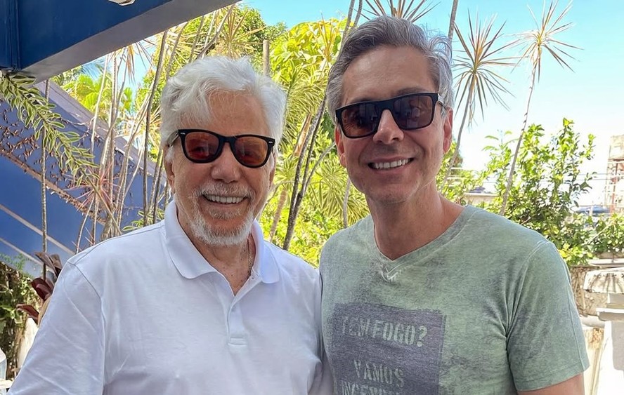 Alexandre Nero e Reginaldo Faria têm 'encontro de Marco Aurélios' no Rio