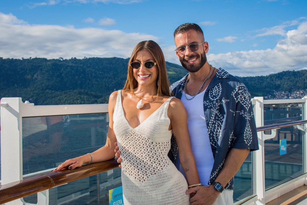 Mari Gonzalez e Pipo Marques estrelam ensaio romântico no cruzeiro de Bell Marques