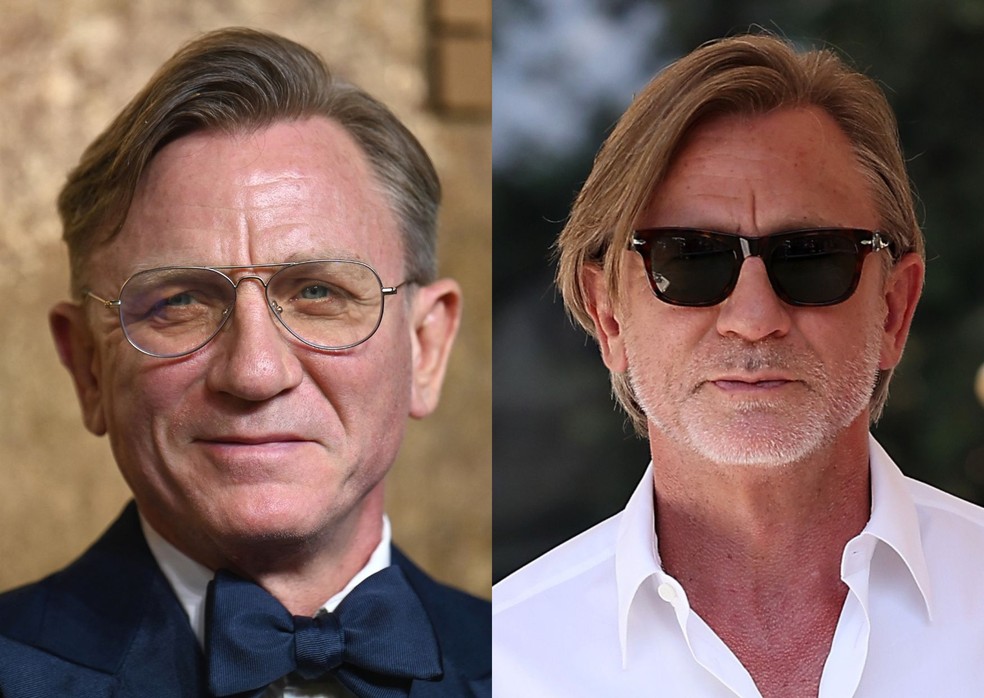 Daniel Craig estreia novo visual no Festival de Veneza; compare