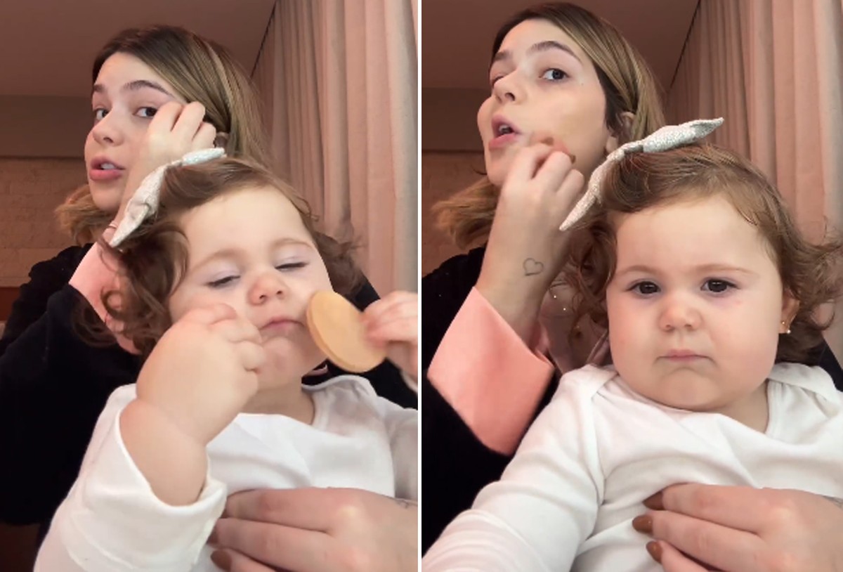 Lua Di Felice, filha de Viih Tube e Eliezer, 'se maquia'; assista